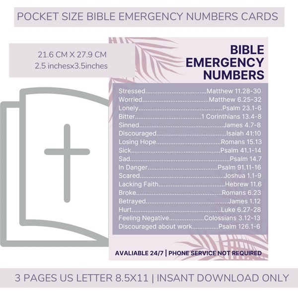 Printable Bible Emergency Numbers - Etsy