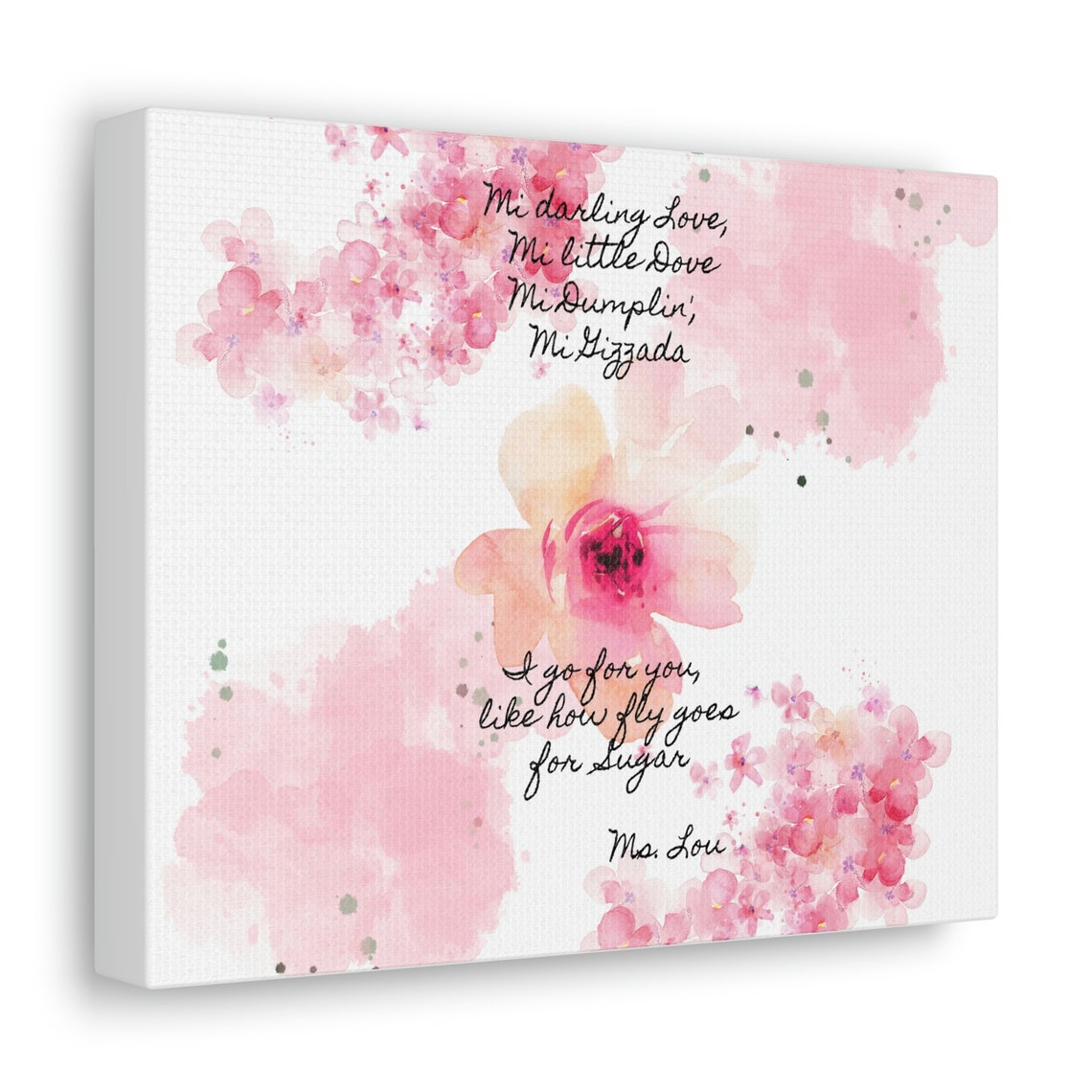 Jamaican Love Poem on Canvas Jamaican "mi Darling Love, Mi Little Dove ...