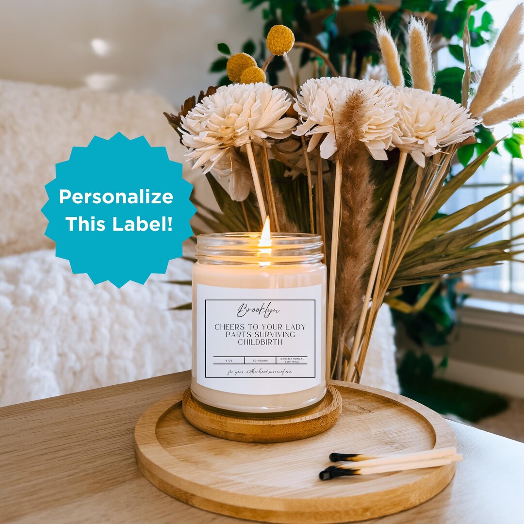 Cheers to Your Lady Parts Candle Funny Gift for Moms, Postpartum Humor ...