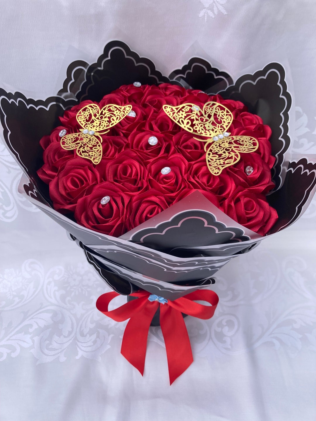 Classic Ramo Buchon, Eternal Rose Bouquet, Ever Lasting Roses, Romantic Bouquet, Princess ...