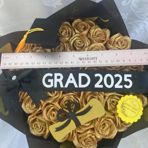 Graduation Bouquet, Custom Grad Ramo Buchon, Glitter Grad 2025 Gift ...