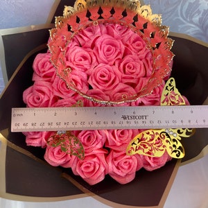 Glitter Ramo Buchon, Eternal Rose Bouquet, Handmade Fake Flowers ...