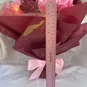 Light up Bouquet Pink Red Eternal Rose Bouquet Ever Lasting - Etsy