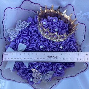 Light up Bouquet, Purple Lavender Eternal Rose Bouquet, Ever Lasting ...