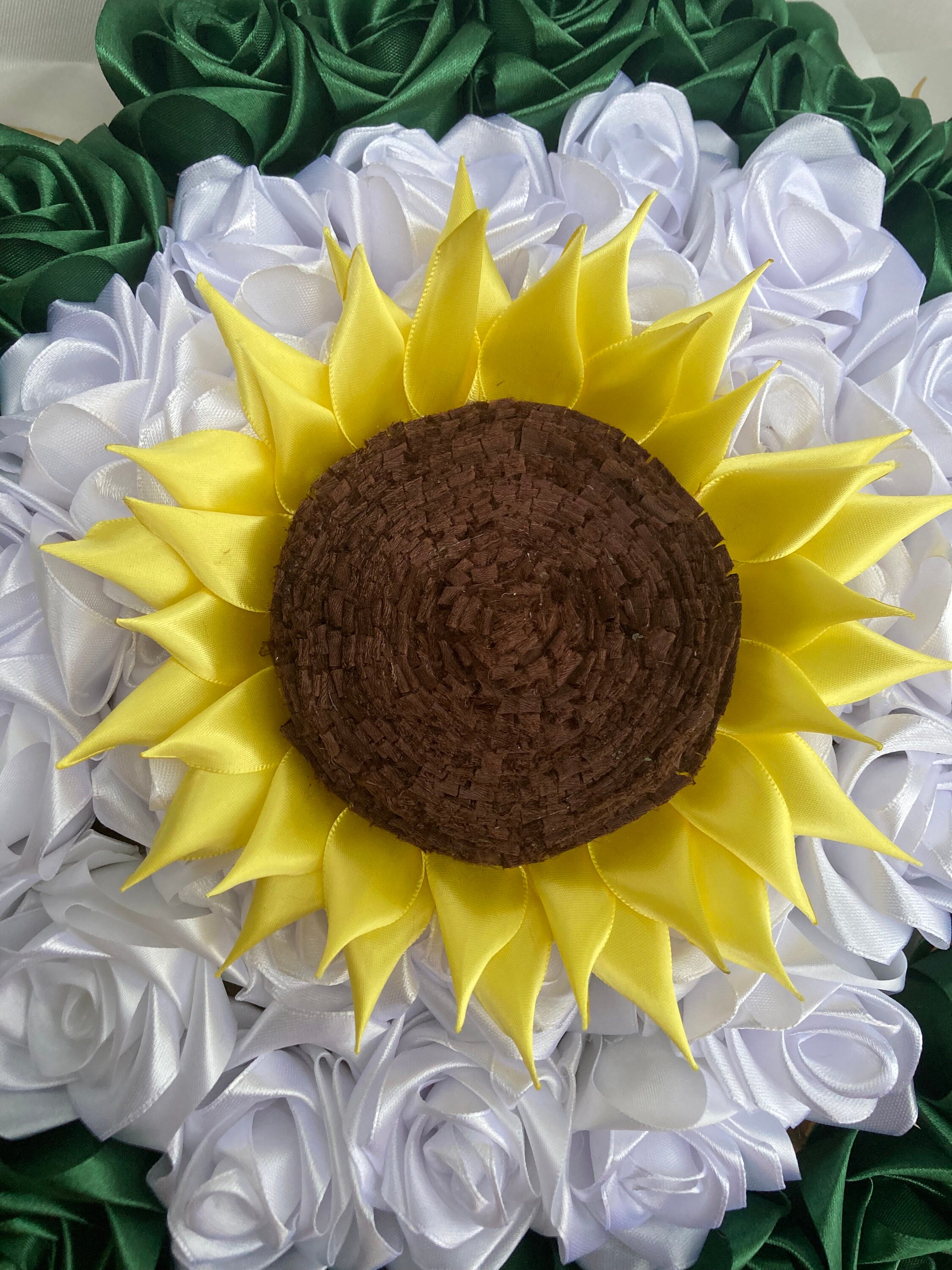 Sunflower Ramo Buchon Eternal Rose Bouquet Handmade Fake - Etsy