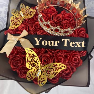 Glitter Ramo Buchon, Eternal Rose Bouquet, Handmade Fake Flowers ...