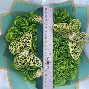 Green Eternal Rose Bouquet, Birthday Ramo, Graduation Gift, Handmade Fake Flowers Bouquet, Ever ...