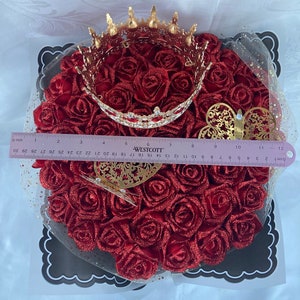 Glitter Ramo Buchon, Eternal Rose Bouquet, Handmade Fake Flowers ...