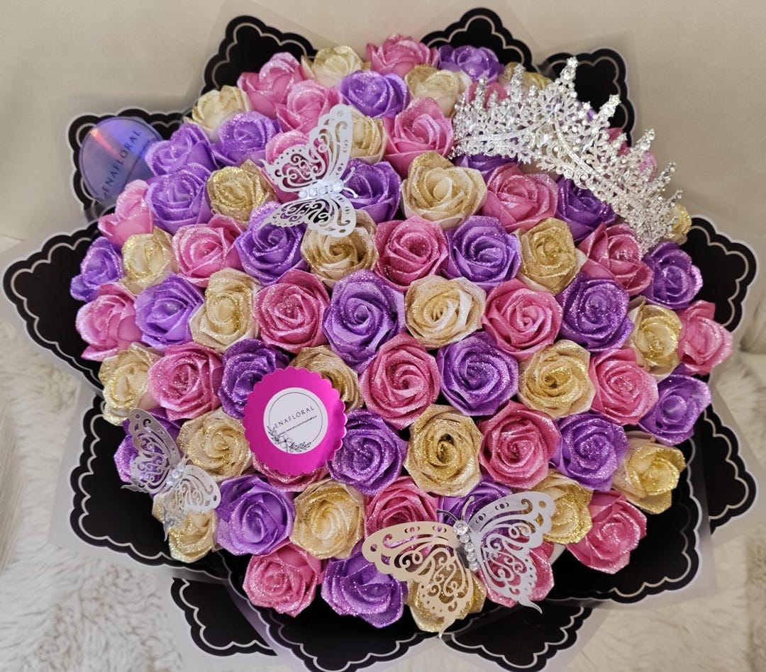 Glitter Ramo Buchon, Eternal Rose Bouquet, Mother’s Day Bouquet, Ever ...