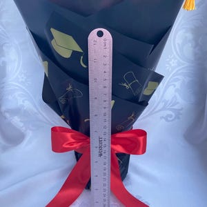 Graduation Ramo Buchon With Teddy Bear, Eternal Rose Bouquet, Handmade ...