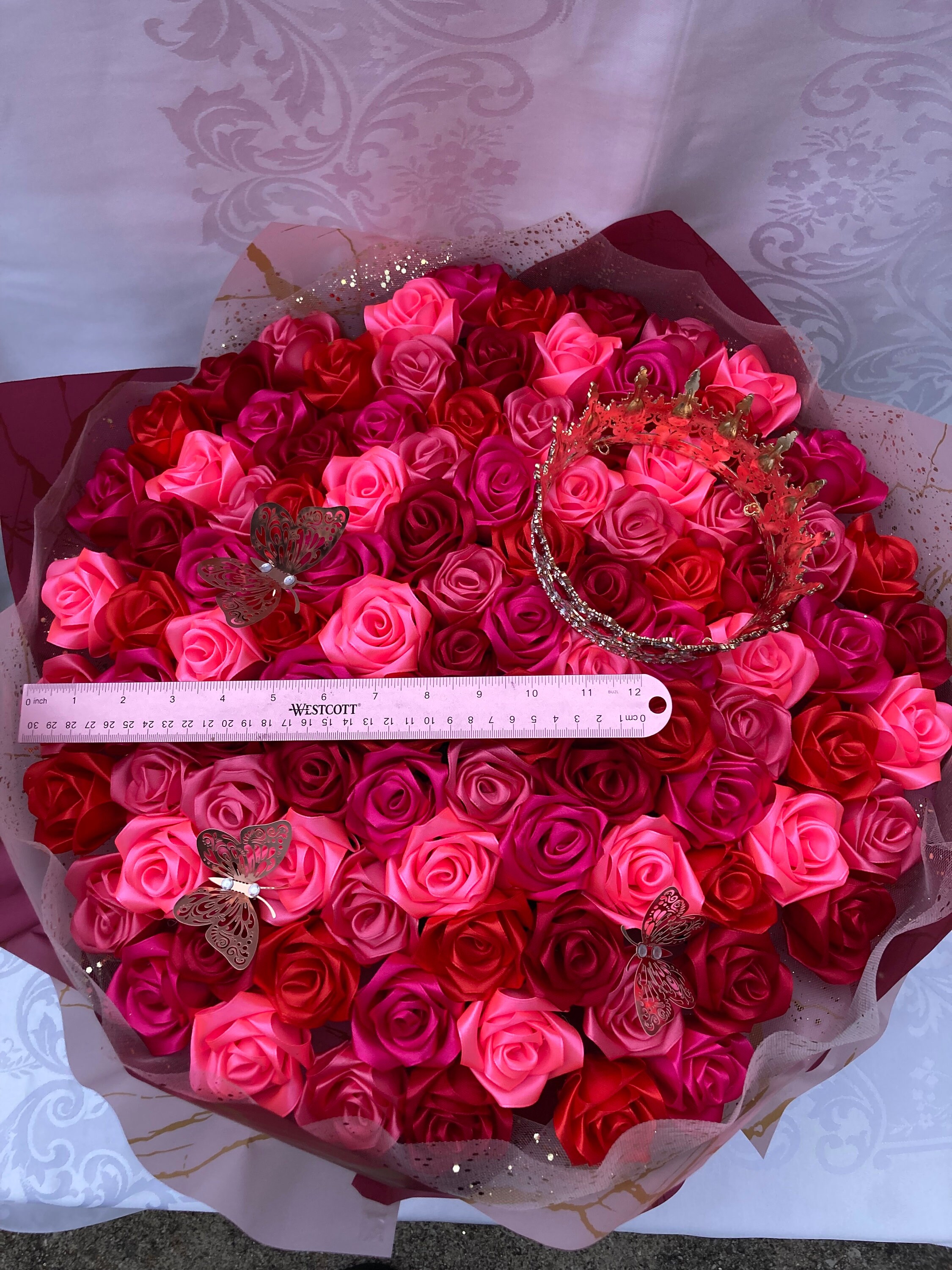 100 Rose Bouquet Queen Bouquet 5 Color Red Pink Bouquet - Etsy