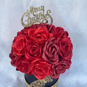 Ramo Buchon Box of Roses, Personalized Fake Flower Box, Any Occasion ...