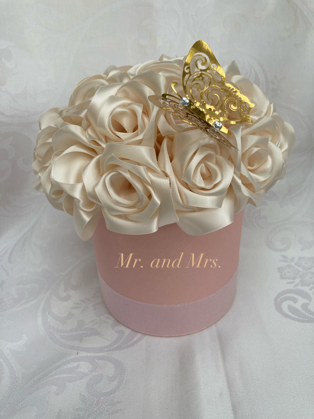 Personalized Fake Roses in Box, Ever Lasting Flower Box, Fake Flower ...