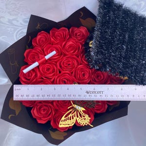 Graduation Ramo Buchon With Teddy Bear, Eternal Rose Bouquet, Handmade ...