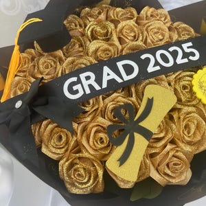 Graduation Bouquet, Custom Grad Ramo Buchon, Glitter Grad 2025 Gift ...