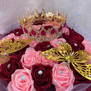 Ramo Buchon, Light up Bouquet, Pink Red Eternal Rose Bouquet, Ever ...