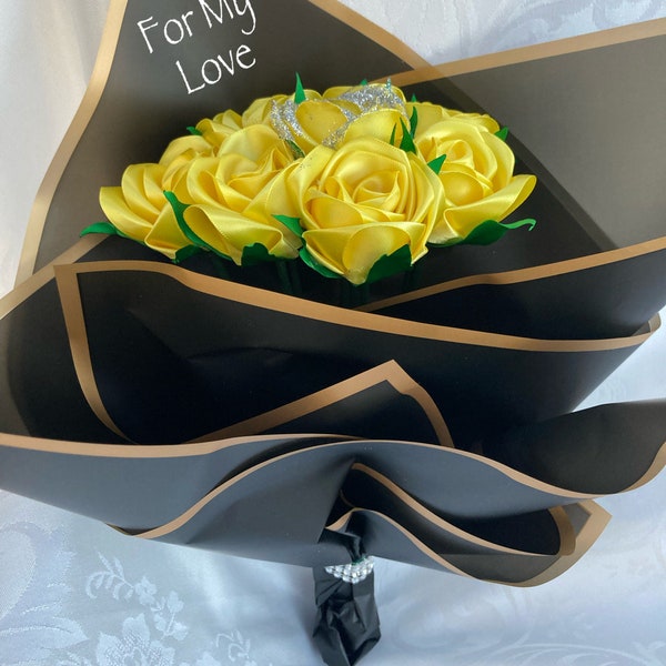 Ribbon Eternal Flower Bouquet - Etsy