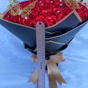 100 Rose Eternal Rose Bouquet W/ Crown, Queen Bouquet, Ramo Buchon, Birthday Bouquet, Engagement ...