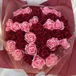 Light up Bouquet Pink Red Eternal Rose Bouquet Ever Lasting - Etsy
