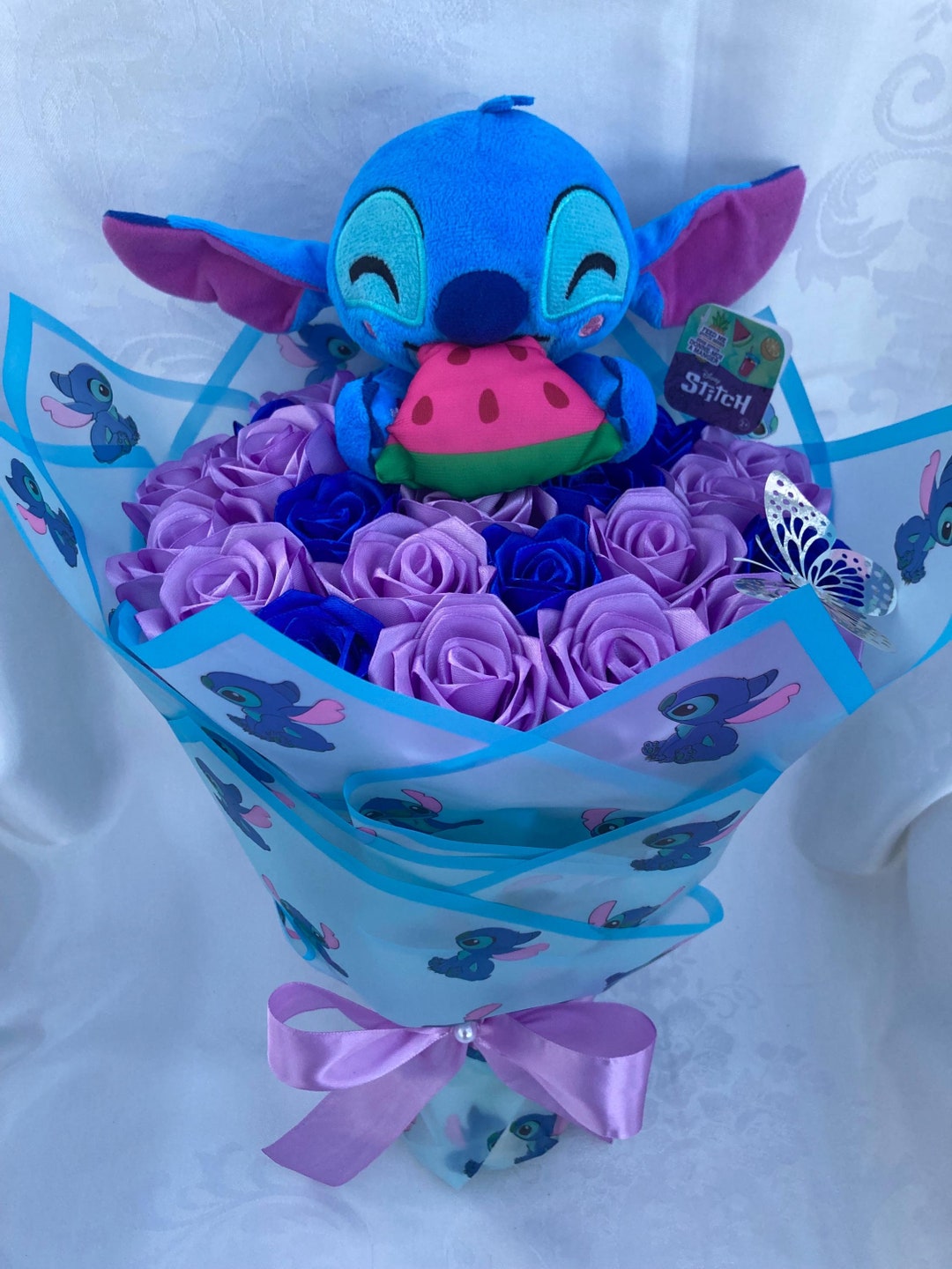 Stitch Ramo Buchon, Eternal Rose Bouquet, Plush Toy Bouquet, Handmade ...