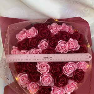 Light up Bouquet Pink Red Eternal Rose Bouquet Ever Lasting - Etsy
