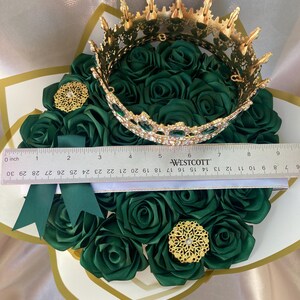 Emerald Green Eternal Rose Bouquet, Valentine's Day, Graduation, Handmade Fake Flowers Bouquet ...
