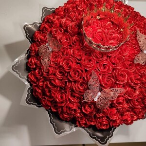 Glitter Ramo Buchon, Eternal Rose Bouquet, Fake Flowers Bouquet, Ever ...