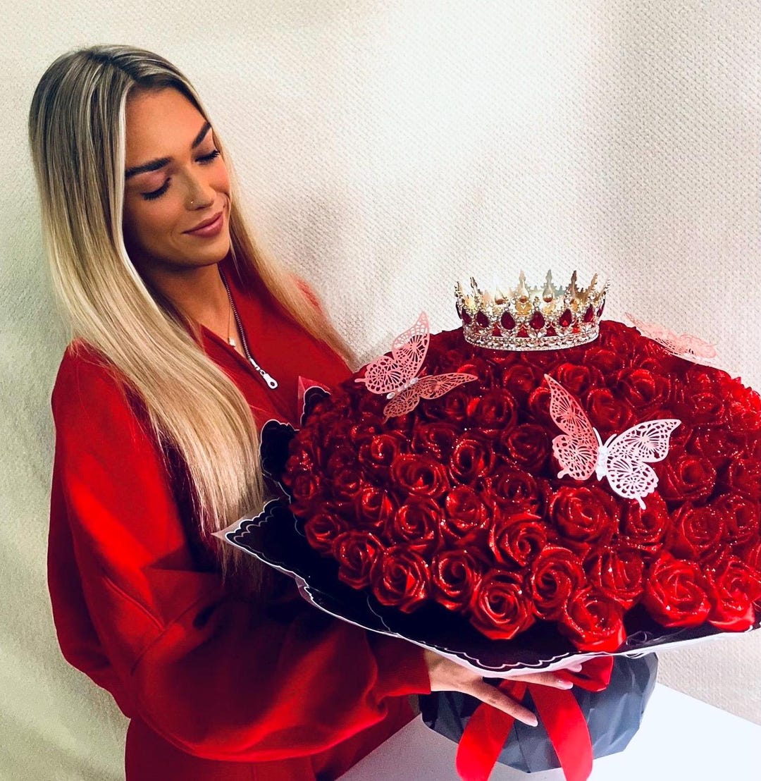 Glitter Ramo Buchon, Eternal Rose Bouquet, Fake Flowers Bouquet, Ever ...