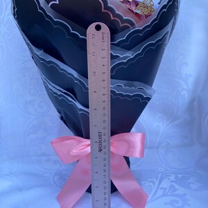 Pink Glitter Ramo Buchon, Eternal Rose Bouquet, Handmade Fake Flower ...