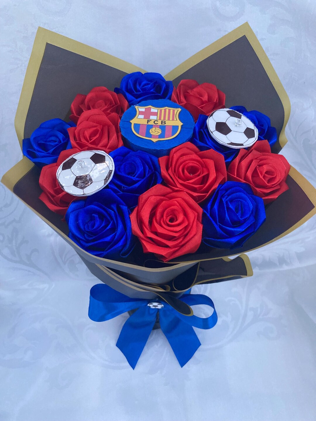 Soccer Ramo Buchon, Customizable Bouquet, Valentine’s Gift for ...