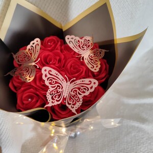 Light up Ramo Buchon, LED Light Bouquet, Custom Eternal Rose Bouquet ...