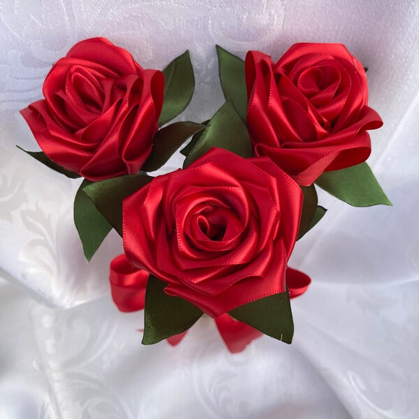 Satin Ribbon Roses - Etsy