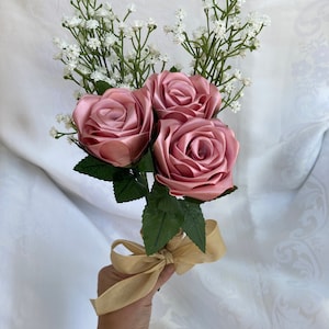 Mini Ramo Buchon, Eternal Rose Bouquet, Shower Centerpiece, Artificial Floral Arrangement ...