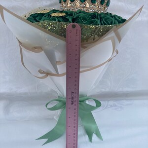 Emerald Green Eternal Rose Bouquet, Mothers Day, Graduation, Handmade Fake Flowers Bouquet, Ever ...