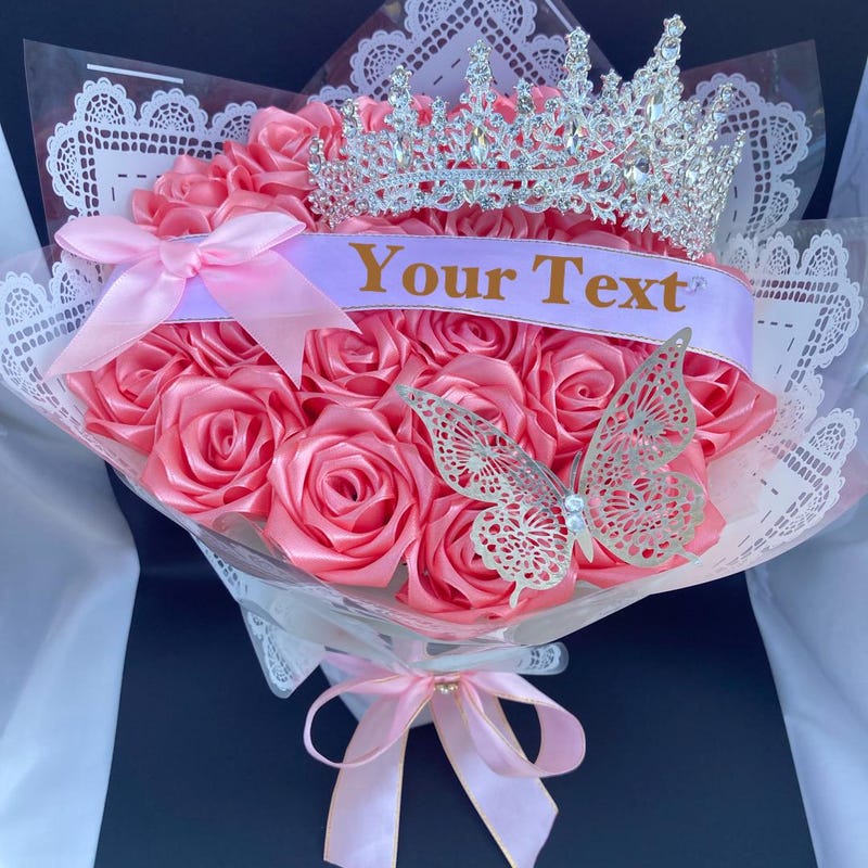 Ribbon Rose Bouquet - Etsy