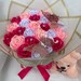Ramo Buchon, Pink Eternal Rose Bouquet, Handmade Fake Flowers Bouquet ...