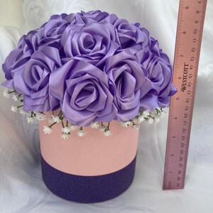 Personalized Box of Fake Roses, Bouquet Gift Set, Crown and Pen Set ...