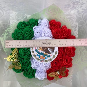Mexican Flag Ramo Buchon, Graduation Bouquet, Patriotic Bouquet ...