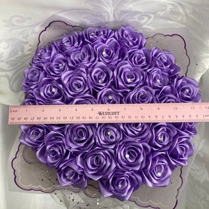 Light up Bouquet, Purple Lavender Eternal Rose Bouquet, Ever Lasting ...