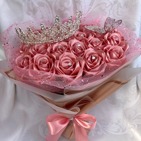 Ribbon Rose Bouquet - Etsy