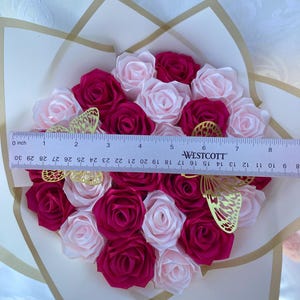 Ramo Buchon, Pink Eternal Rose Bouquet, Handmade Fake Flowers Bouquet, Ever Lasting Flower ...