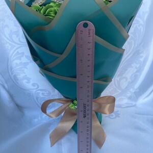 Green Eternal Rose Bouquet, Birthday Ramo, Graduation Gift, Handmade Fake Flowers Bouquet, Ever ...