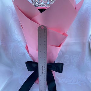 Black Pink Glitter Ramo Buchon, Eternal Rose Bouquet, Handmade Fake Flower Bouquet, Ever Lasting ...