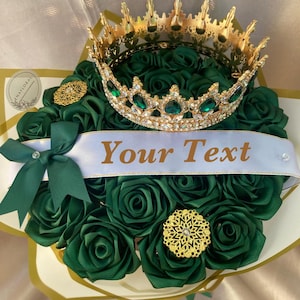 Emerald Green Eternal Rose Bouquet, Valentine's Day, Graduation, Handmade Fake Flowers Bouquet ...