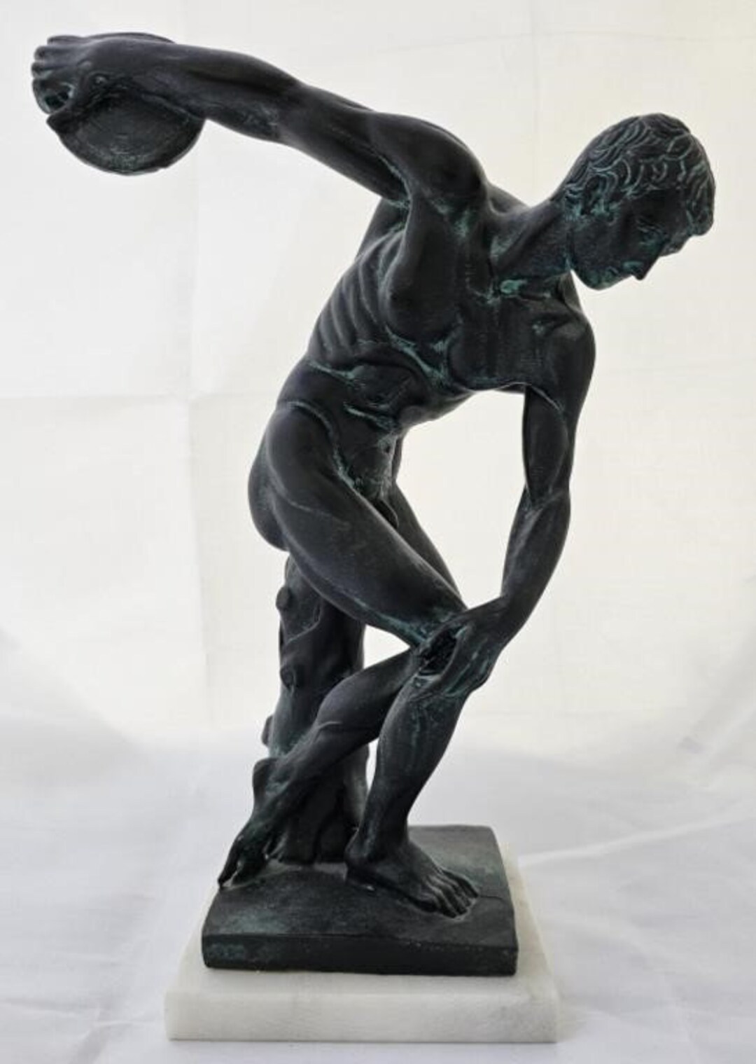 Bronze Discobolus Sculpture Handcrafted Greek Athlete Statue Classical ...