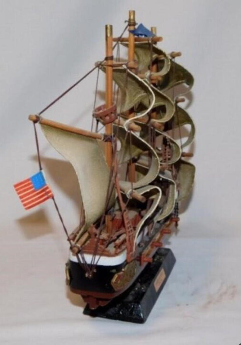 USS Constitution Ship Model: Maritime Decor (wooden, Black Hull, 1814 ...