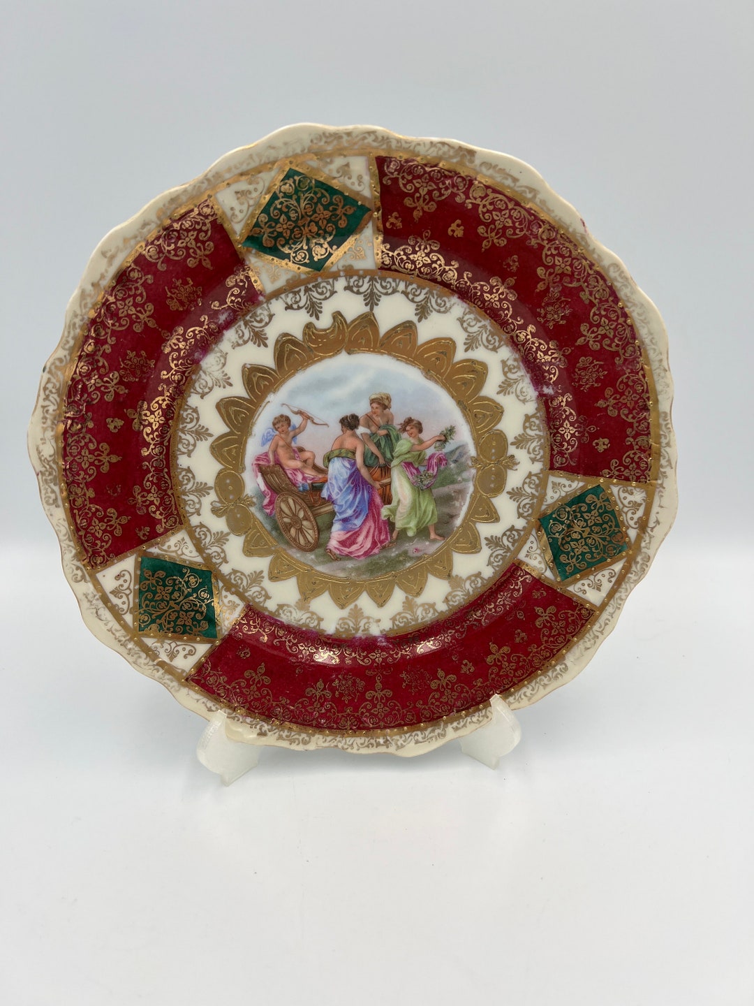German Porcelain Plate W Classical Scene Vintage! - Etsy
