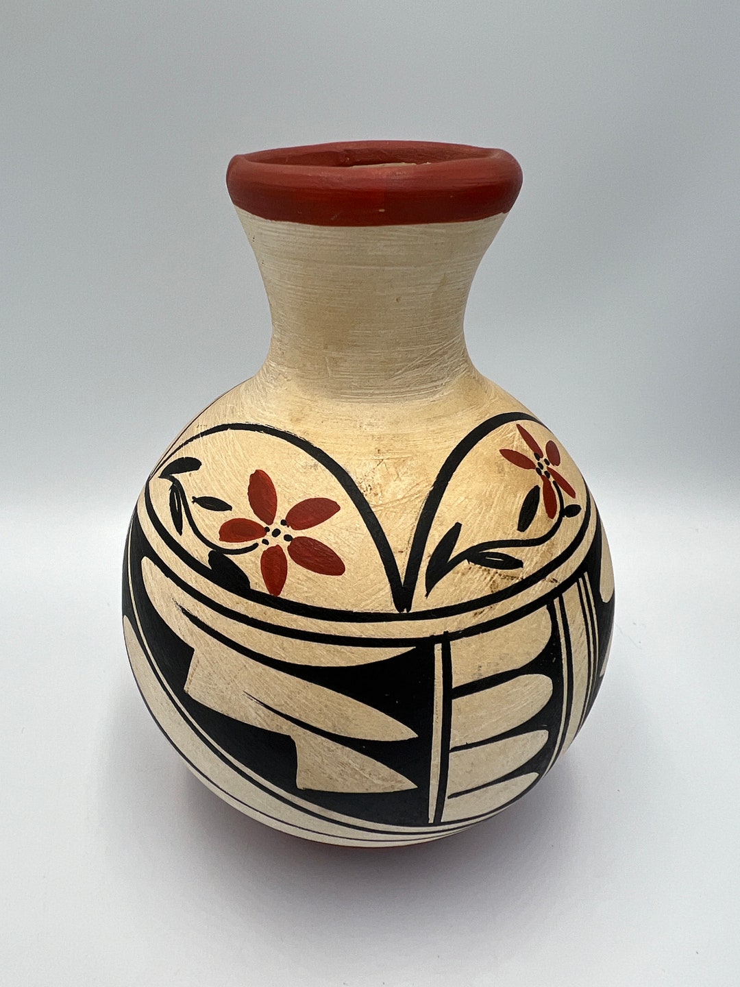 Native American Style Vase Handcrafted Ceramic, Unsigned Pottery Decor ...
