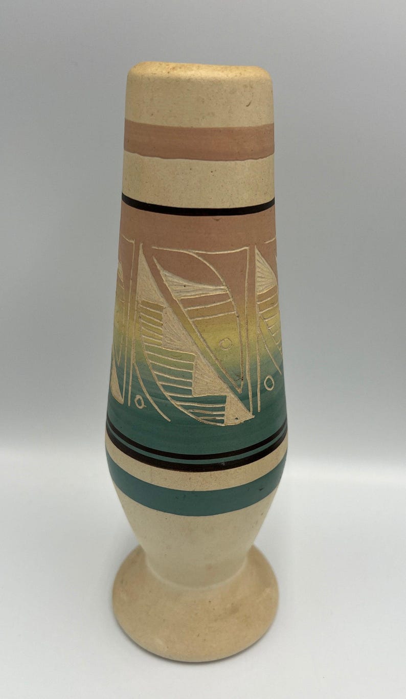 Tribal Design Vase: Signed Jean Pottery (rustic Ceramic, Small) - Etsy