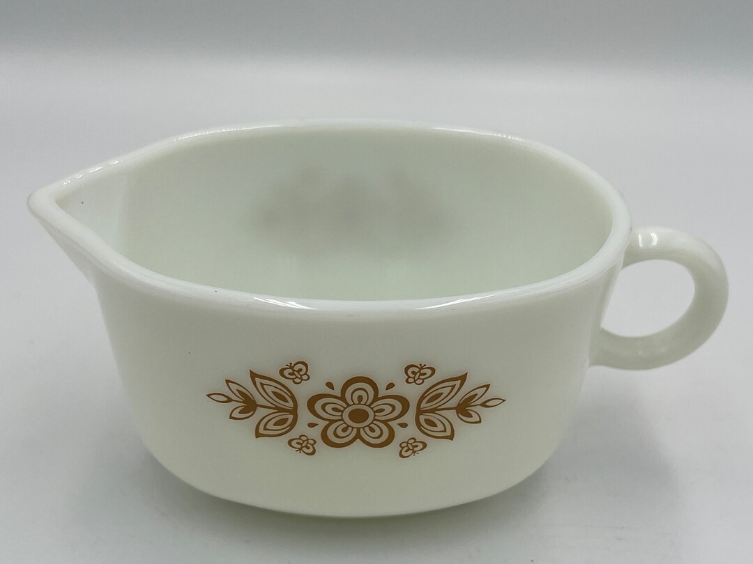 Vintage Pyrex 77-B Butterfly Gold Gravy Boat With Plate - Etsy